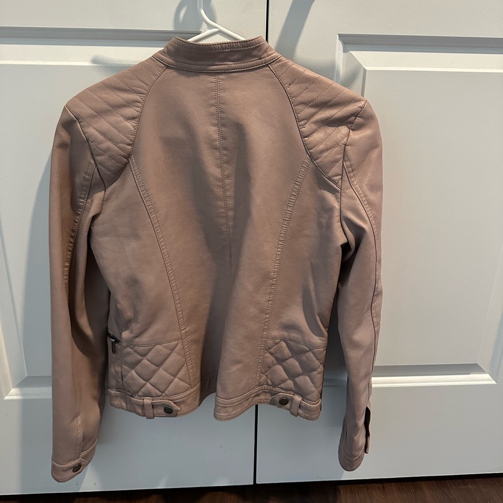 Baccini Pink Faux Leather Jacket - Gem